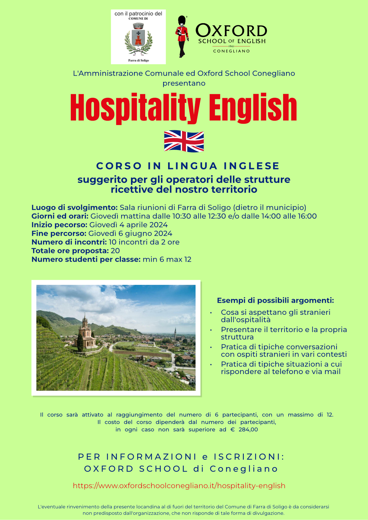 Corsi Inglese Conegliano - Hospitality English - Farra di Soligo ...